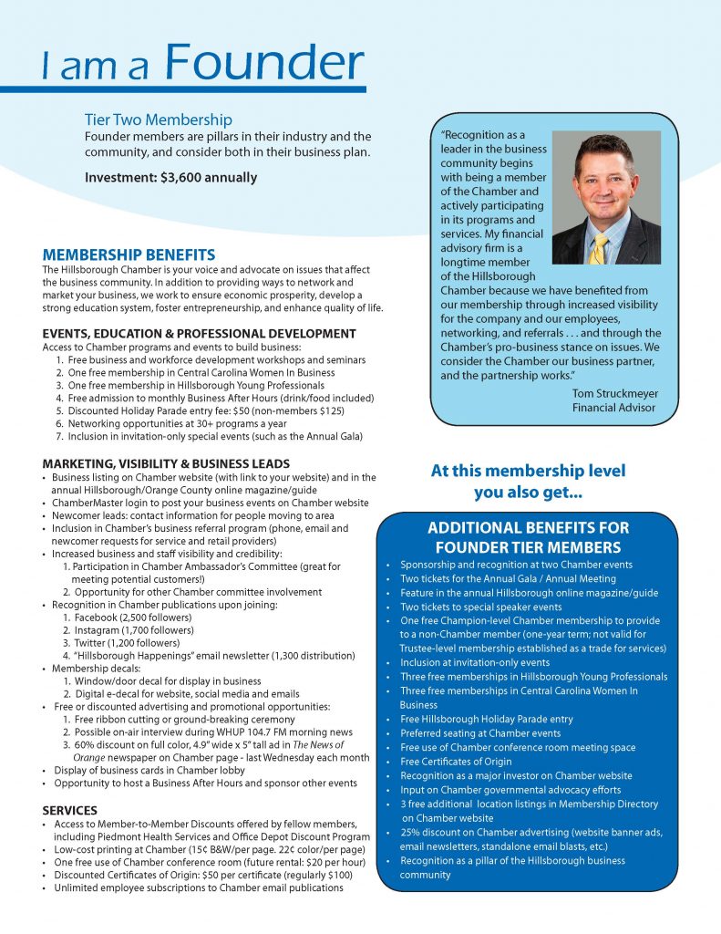 Membership Tiers & Benefits - Hillsborough/Orange County Chamber of ...