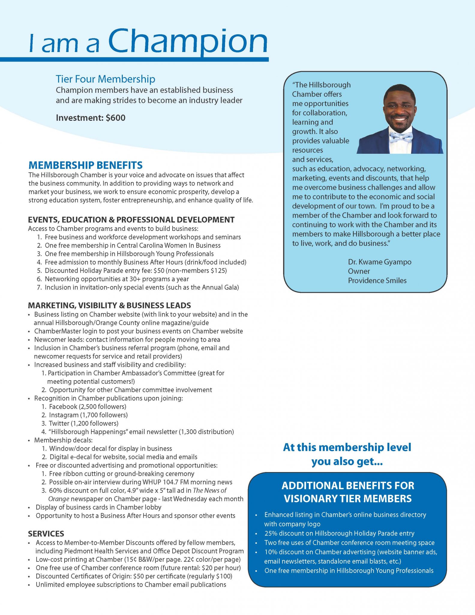 Membership Tiers & Benefits - Hillsborough/Orange County Chamber of ...